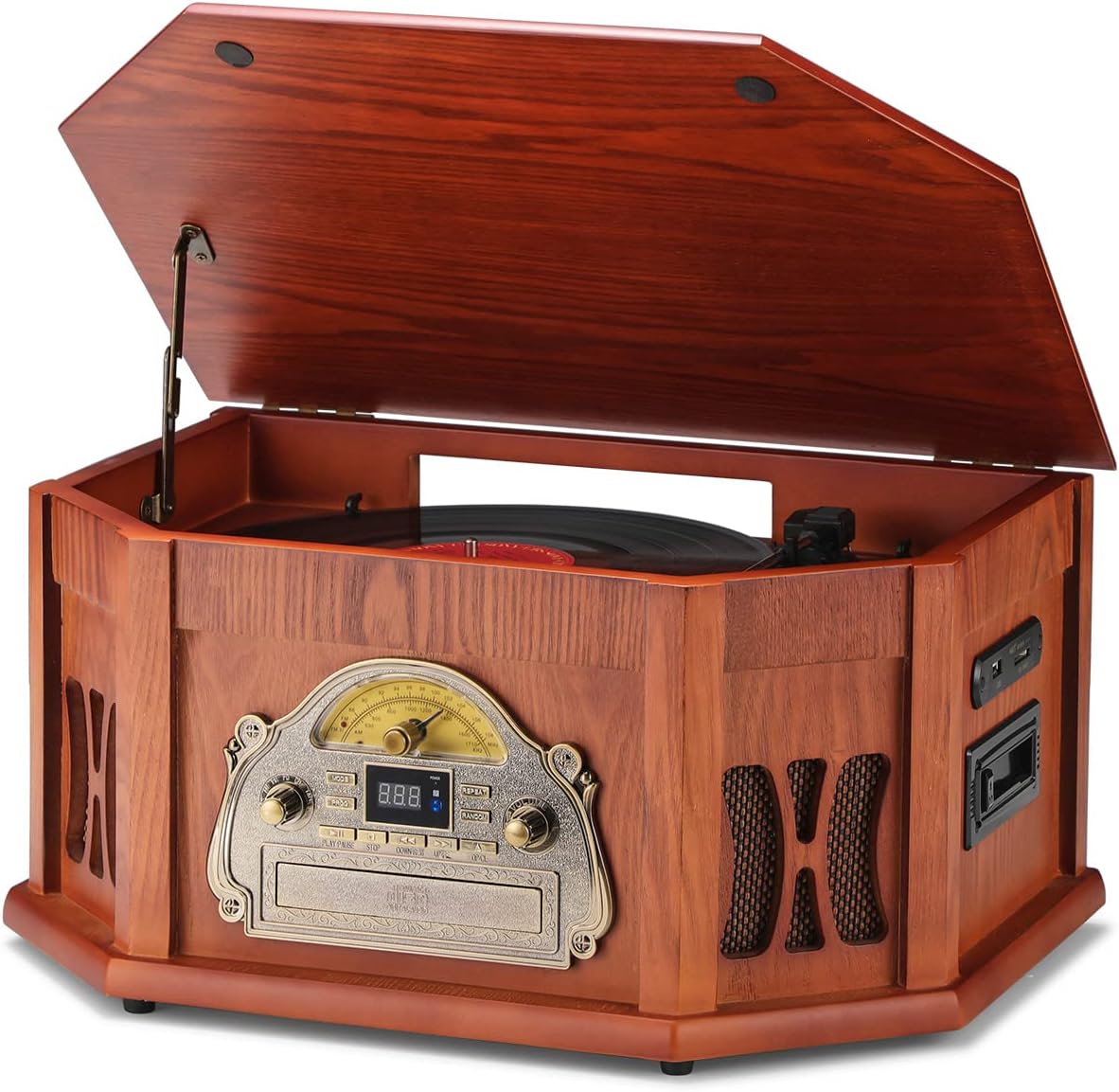 ORCC 10-in-1 Record Player, Nostalgic Turntable for Vinyl Record with ...