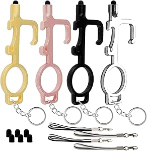 BIHRTC 4Pcs Touchless Door Opener No Touch Door Opener Keychain Tool ...