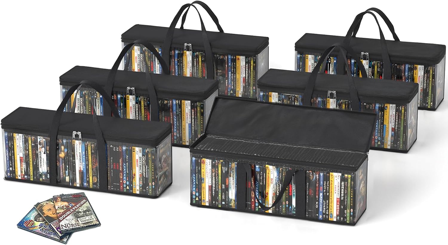 DVD Storage Bags, DVD Storage Boxes with Carrying Handles, Media ...