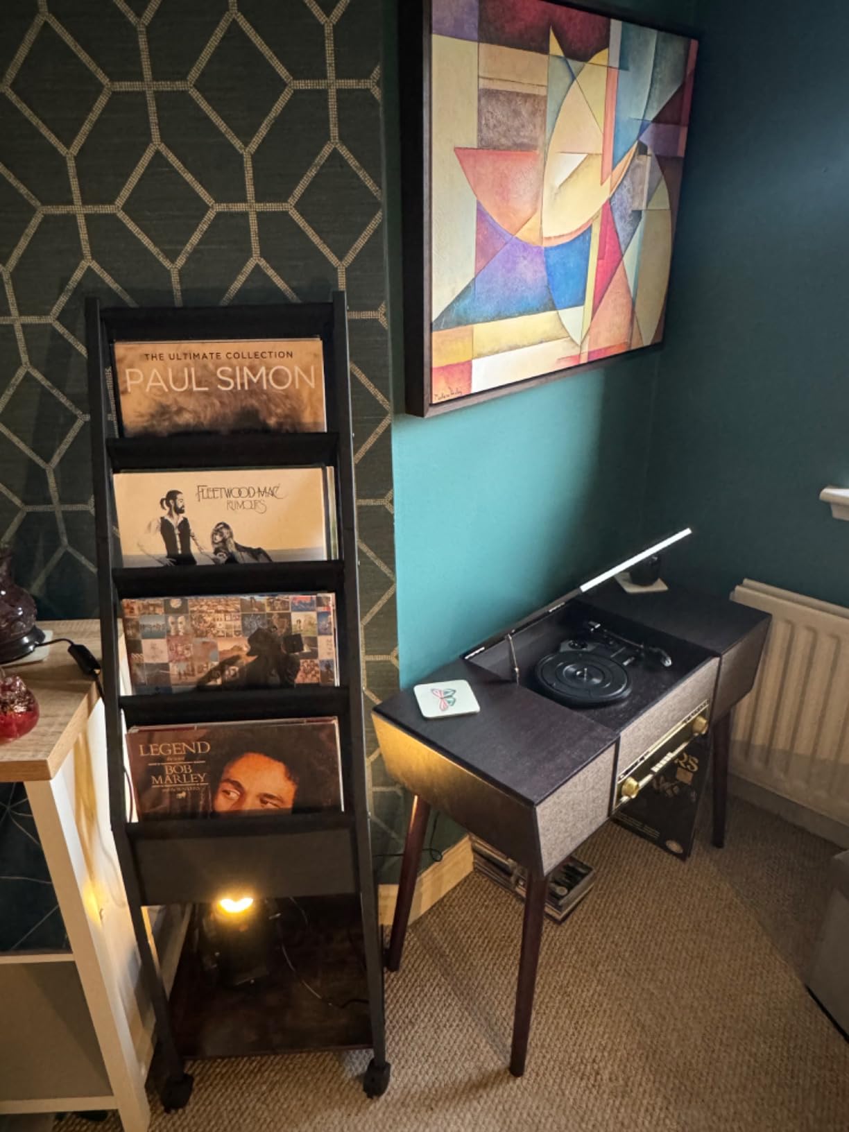 Vinyl Record Player Stand,Record Player Storage Up to 100 Albums,Record ...