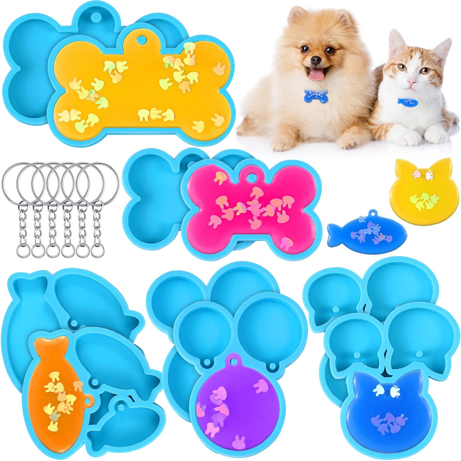 Amazon.com: Konrisa Pet Tag Resin Molds, Silicone Molds for Resin ...