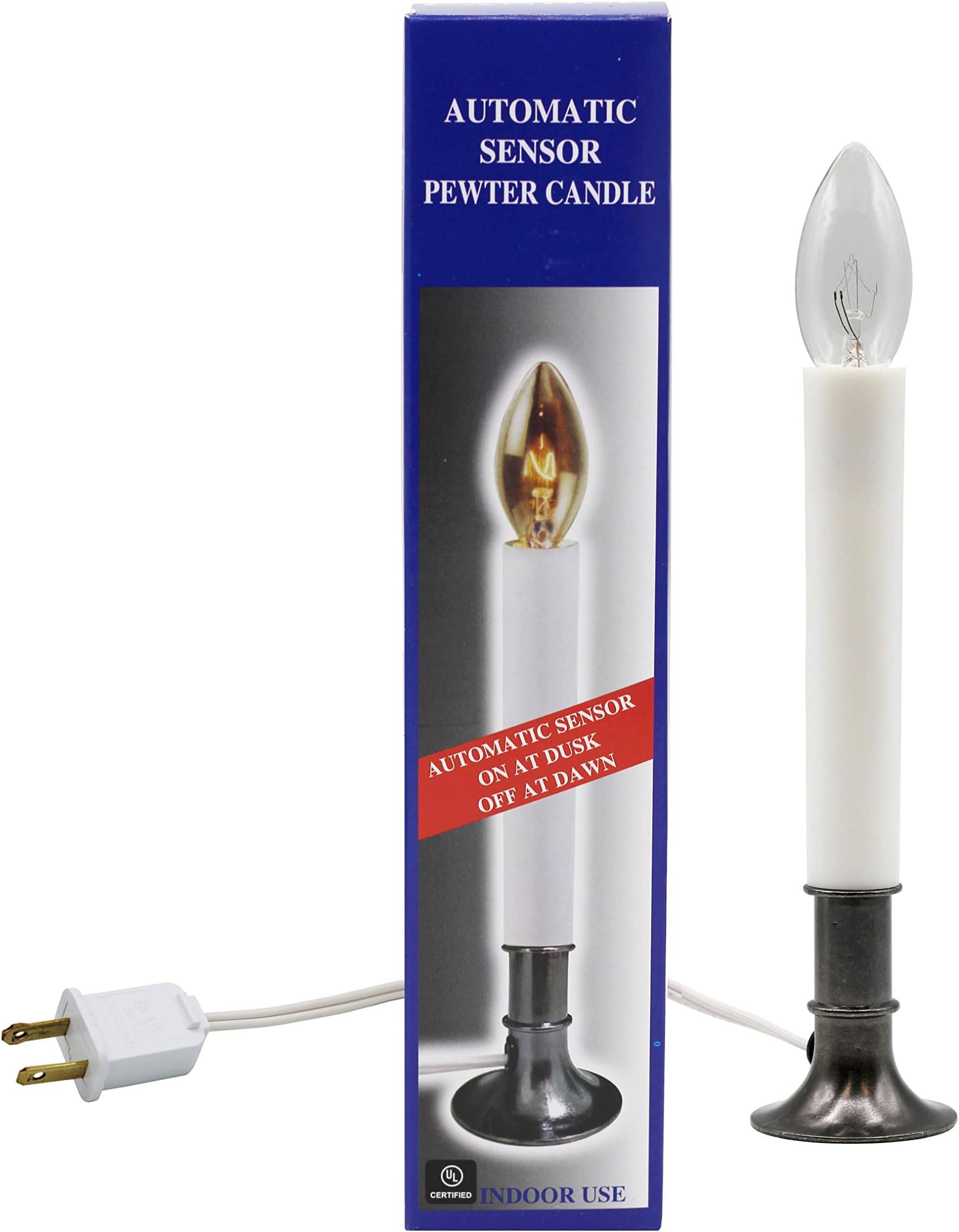 Amazon.com: Creative Hobbies Electric Window Candle Lamp with Pewter ...