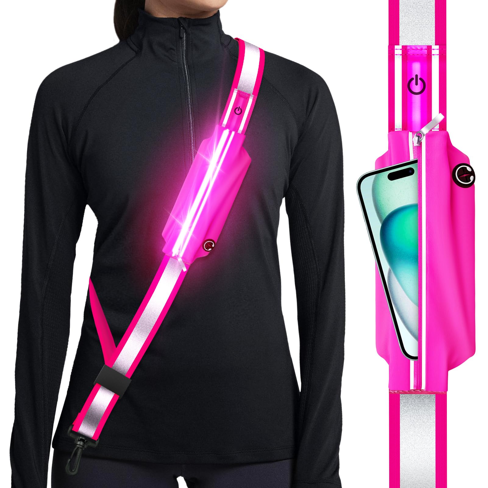 Reflective Sash Gear for Walking at Night,LED Reflective Belt Safety ...