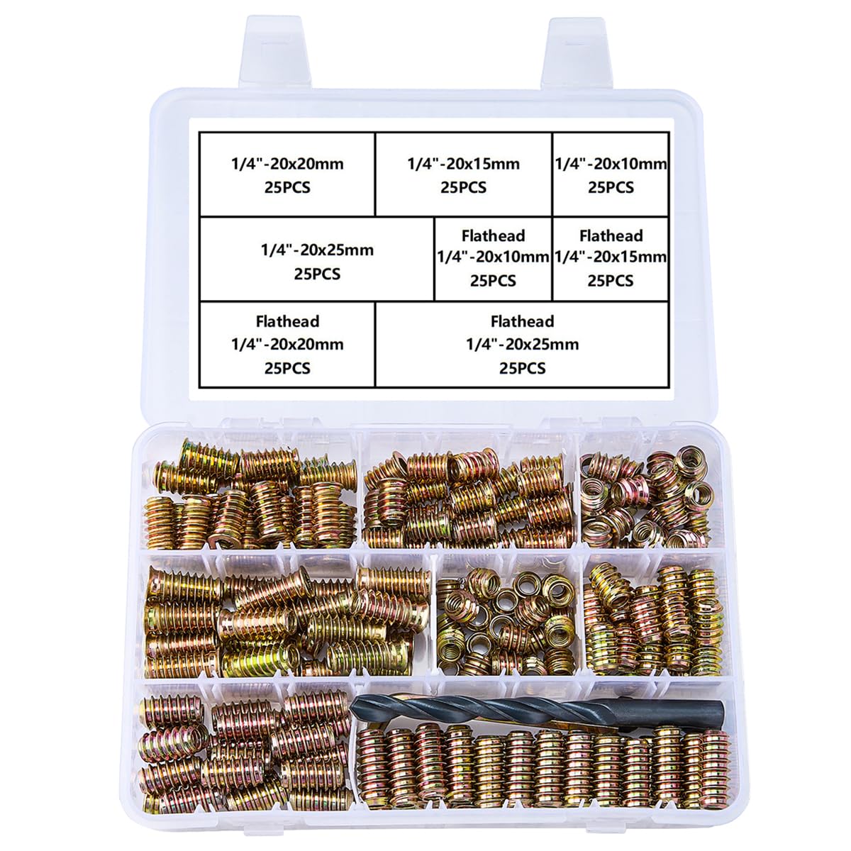 Snapklik.com : PGMJ 200 Pieces 1/4"-20 Wood Inserts Bolt Furniture ...