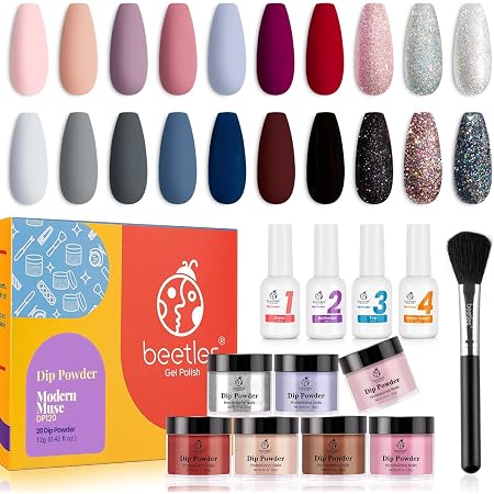 Amazon.com : Beetles 20Pc Dip Powder Nail Kit Starter, Modern Muse ...