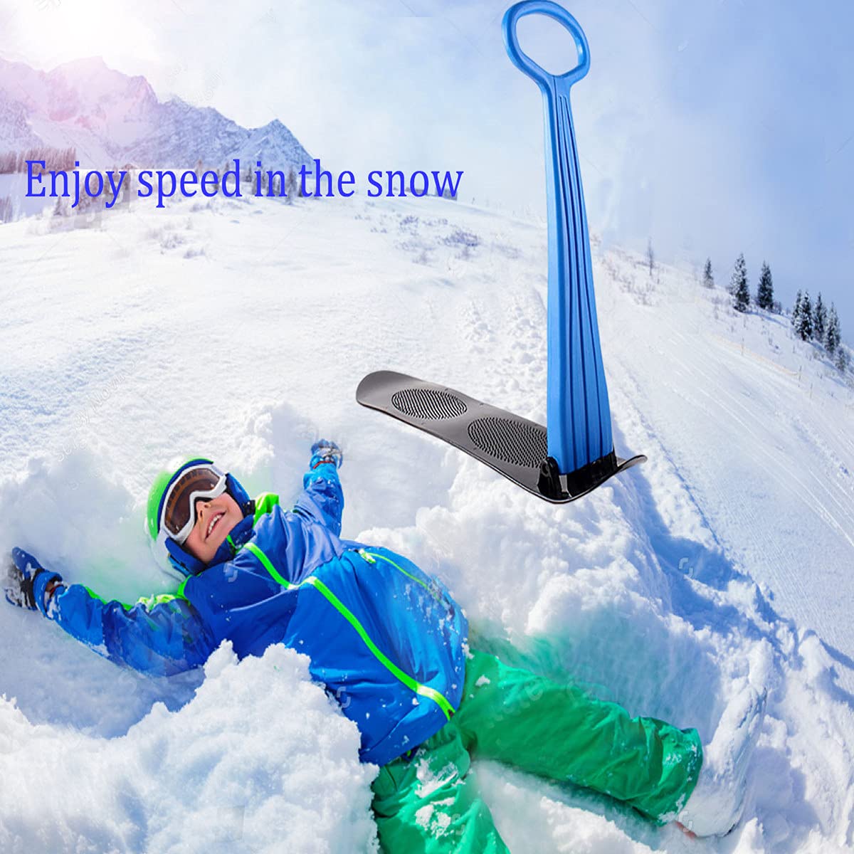Femont Ski Scooter Snow Sled Board for Outdoor Sports, Cold-Resistant ...