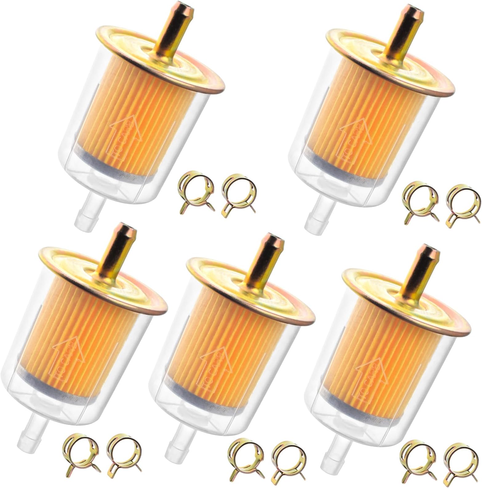 Amazon.com: Heymaillc 5pcs 5/16” Universal Fuel Filters with 10pcs 8mm ...