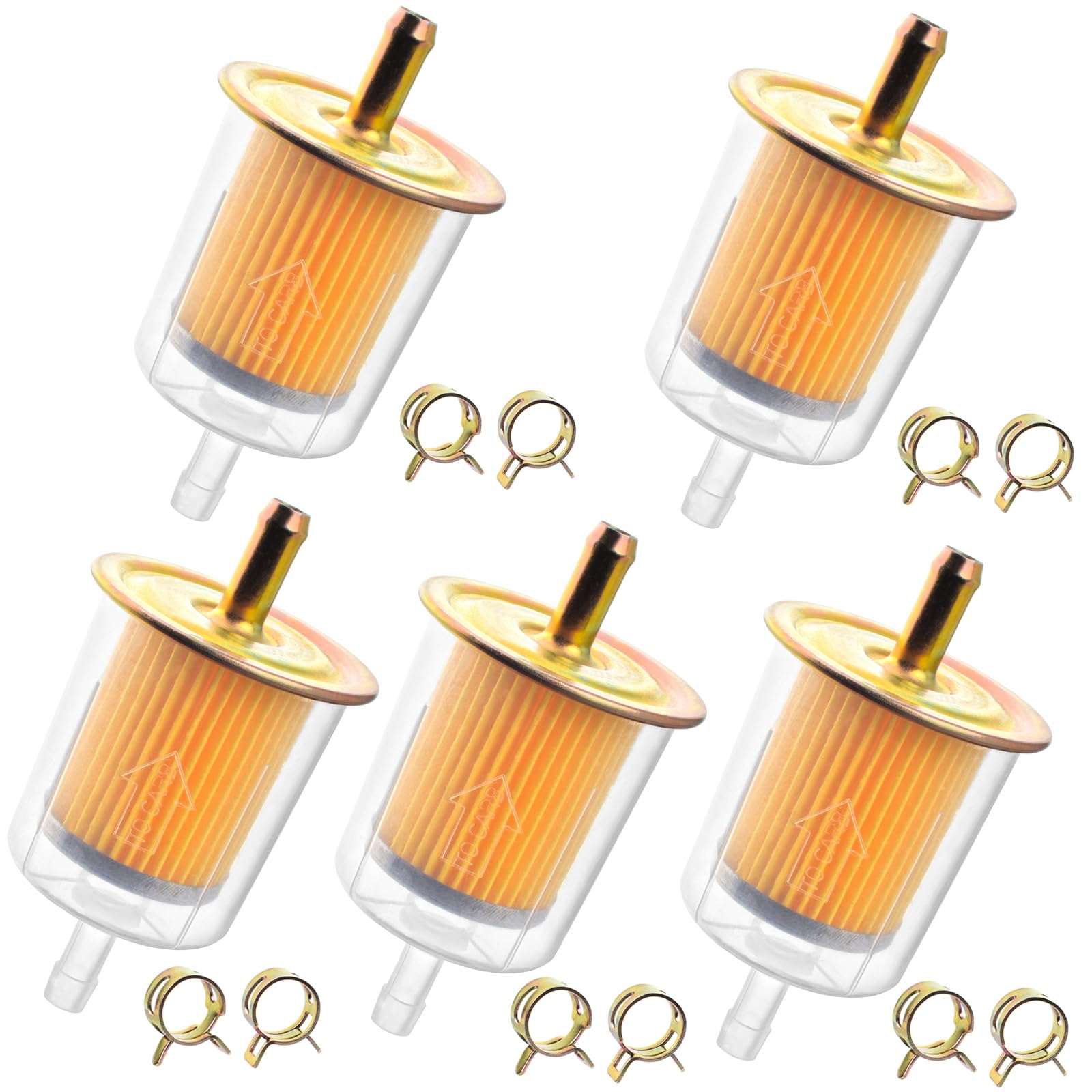 Amazon.com: Heymaillc 5pcs 5/16” Universal Fuel Filters with 10pcs 8mm ...