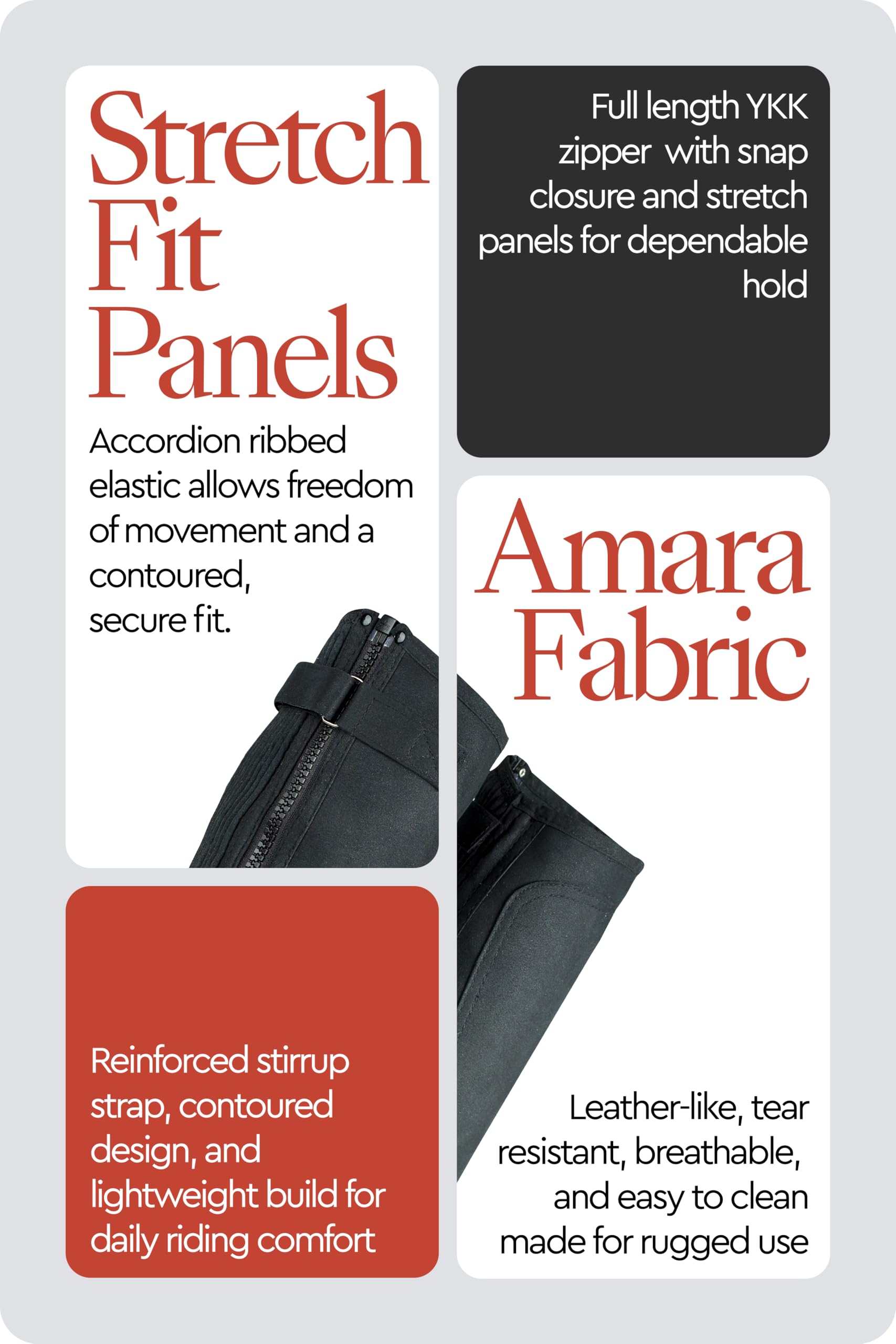 Snapklik.com : HORZE Amara Adult Equestrian Half Chaps Synthetic ...