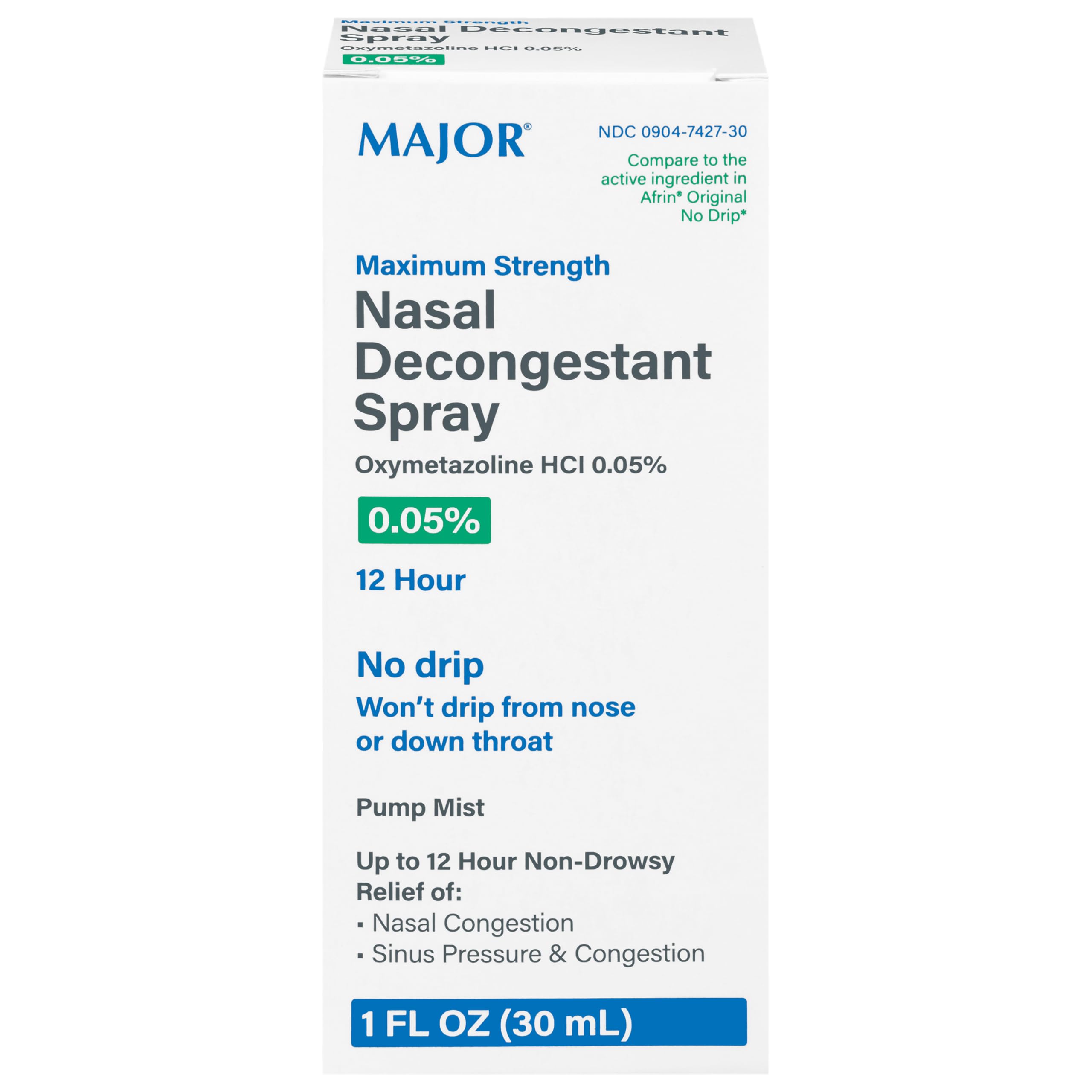 Amazon.com: MAJOR 12-Hour Nasal Decongestant Spray - Oxymetazoline ...