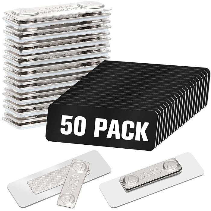 Buy 50 Pack Magnetic Name Tags DIY Blank Name Tag Kit Name Badge with ...