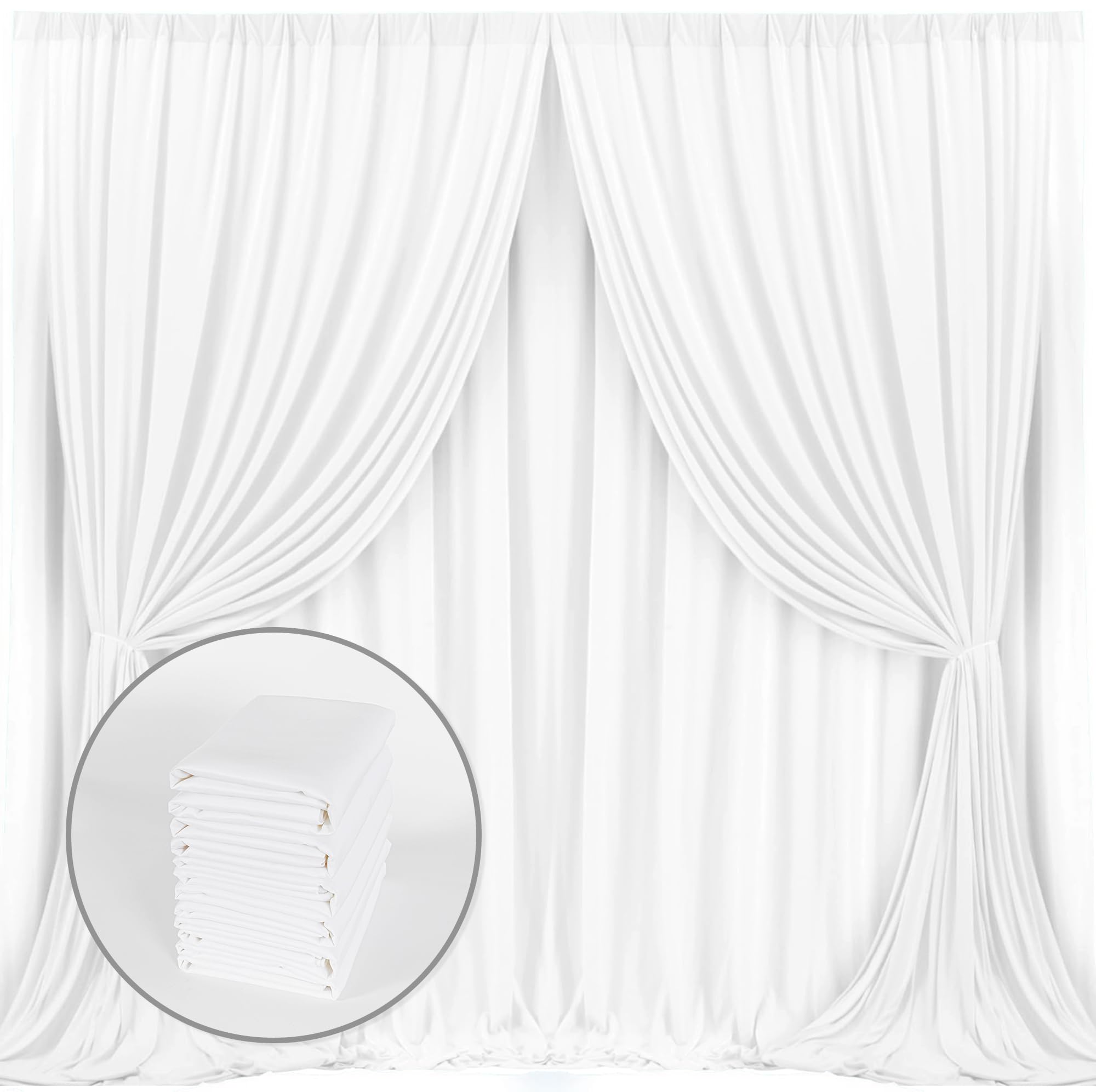 Amazon.com : MYSKY HOME White Backdrop Curtain for Wedding Decor ...