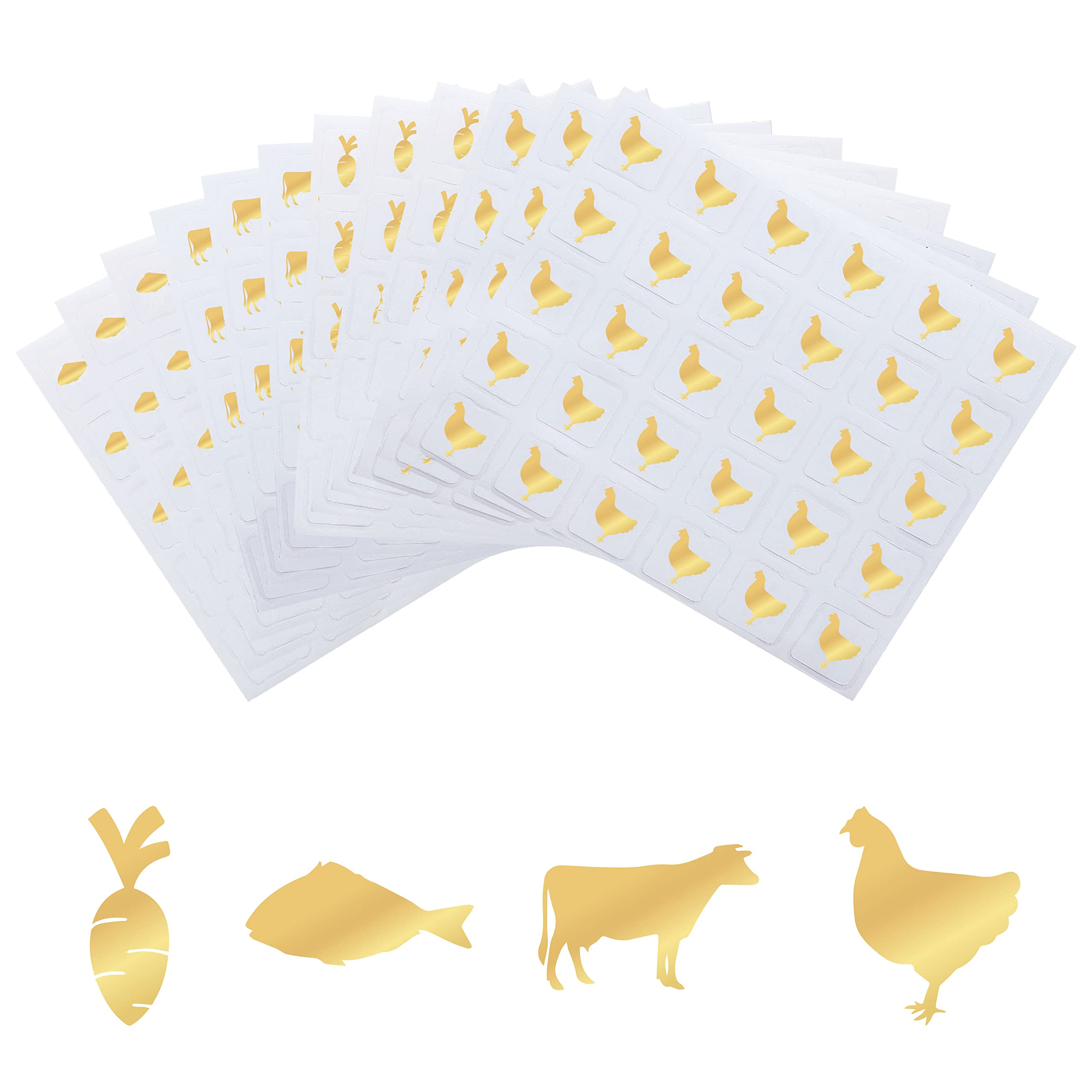 Amazon.com: OLYCRAFT 1200pcs 4 Styles Gold Meal Stickers 1 Inch Food ...