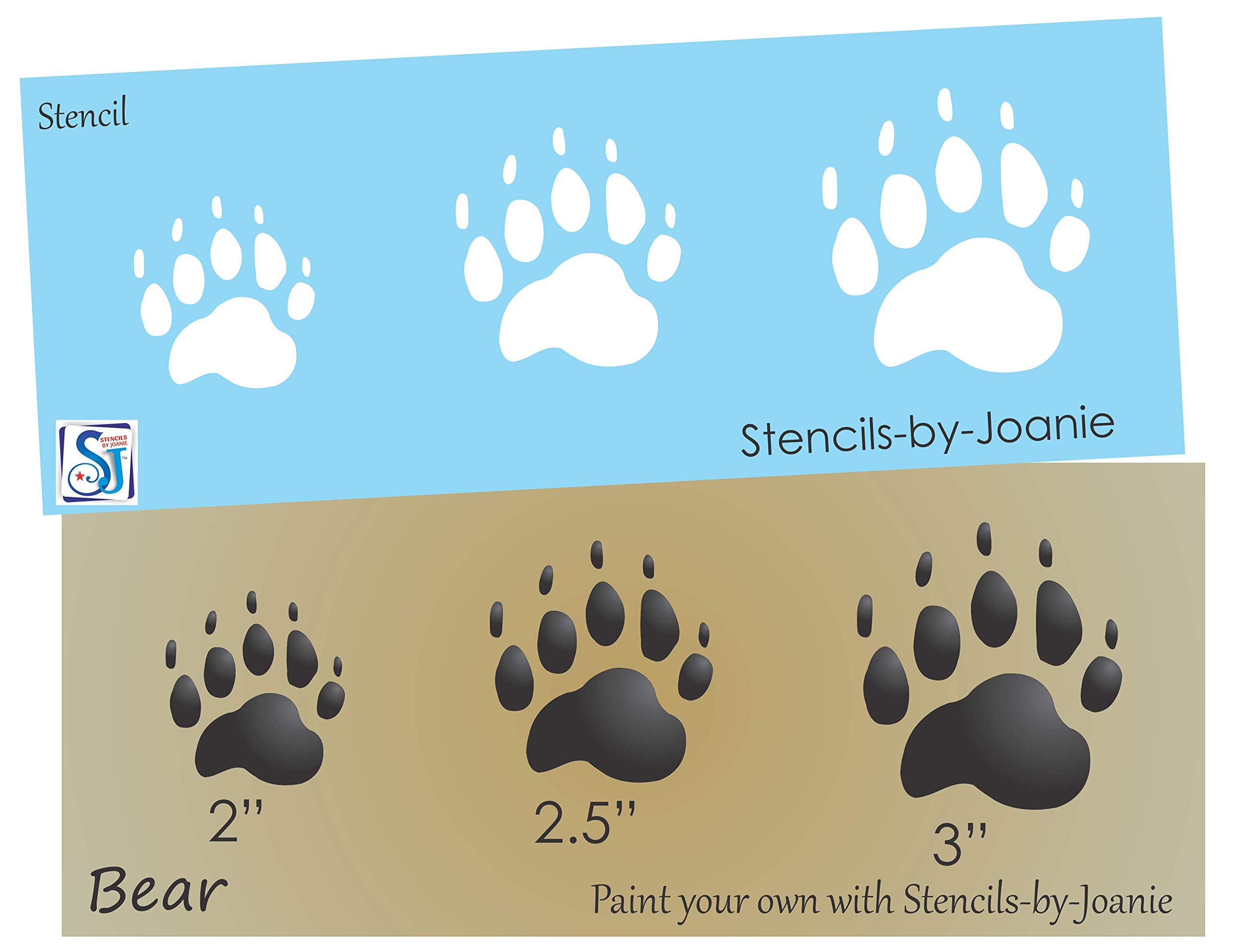 Grizzly Bear Paw Print Stencil