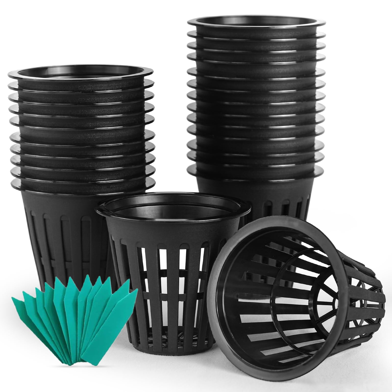 SYOURSELF Net Pots for Hydroponics 2 Inch, 12 Pack Garden Slotted Mesh ...