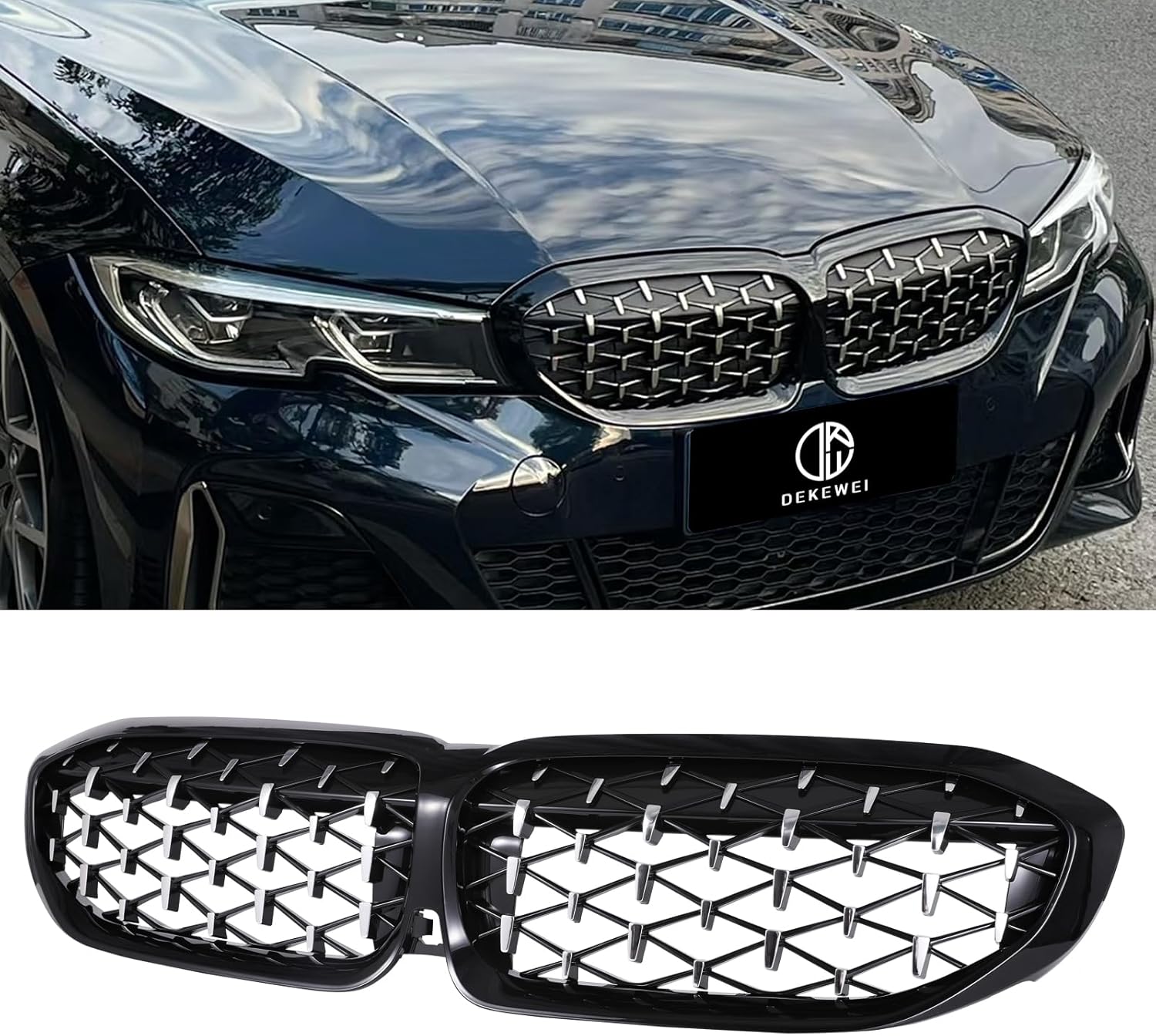 Amazon.com: DEKEWEI G20 Grill, Black Kidney Grille Compatible with BMW 3 Series G20 2019-2022 ...
