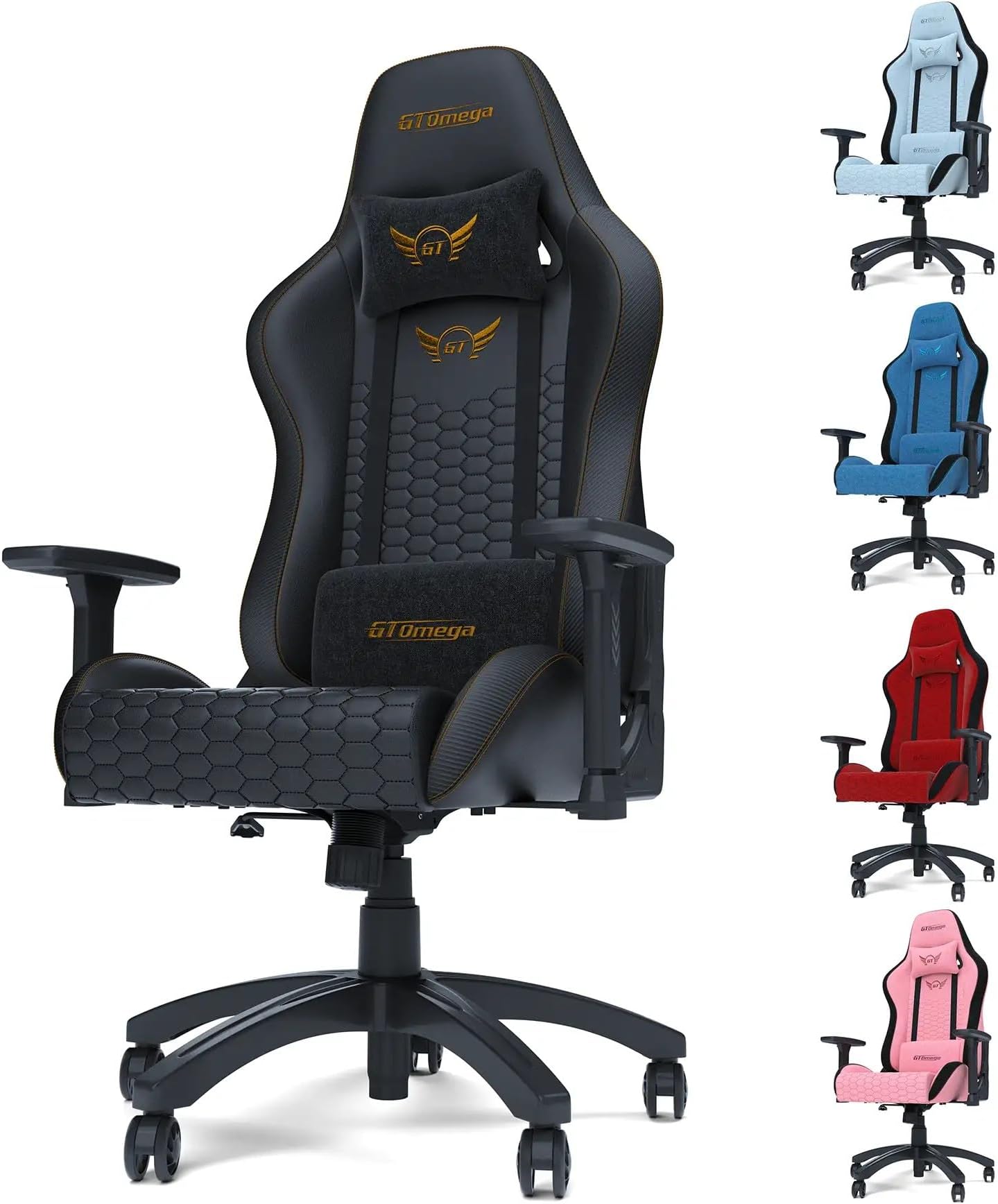 GT OMEGA PRO Racing Gaming Chair with Lumbar Support - Ergonomic PVC ...