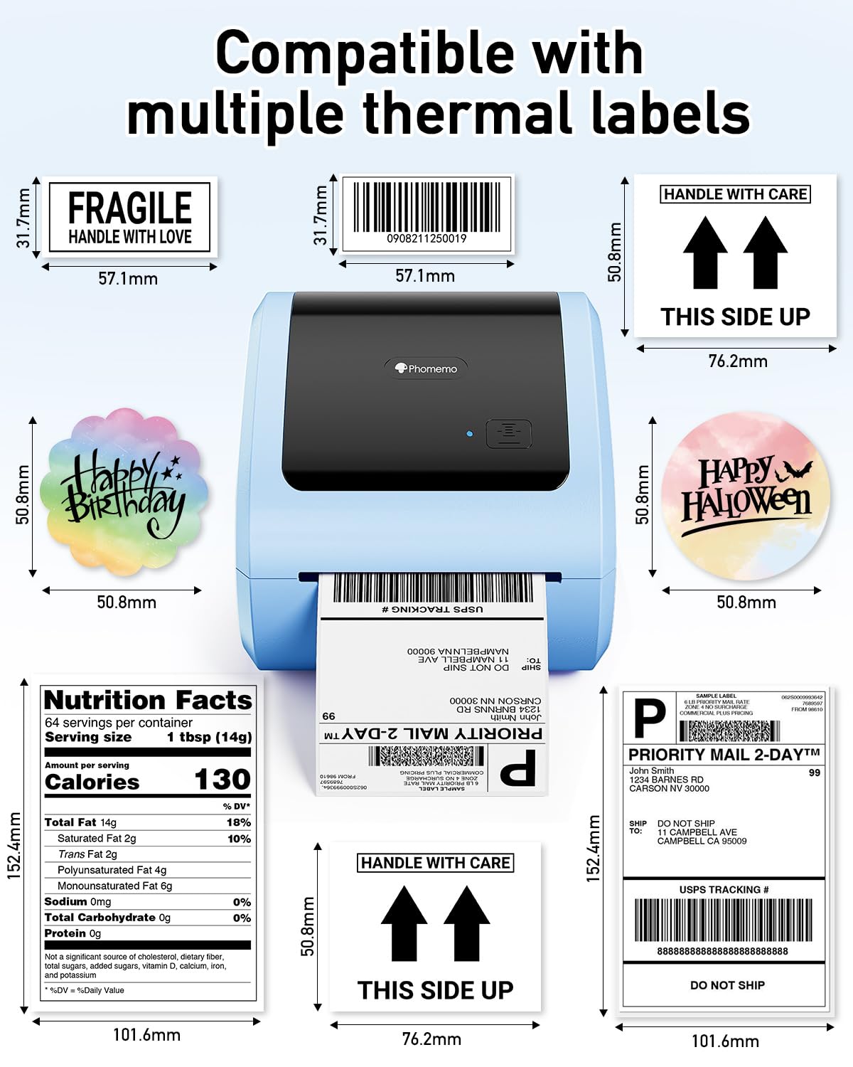 D520-BT Bluetooth Thermal Shipping Label Printer 4X6, 51%, 44% OFF