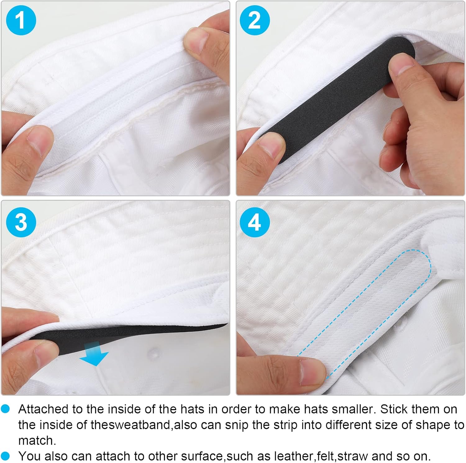 45PCS Hat Size Tape, Hat Size Reducer, Foam Reducing Tape for Hats Caps ...