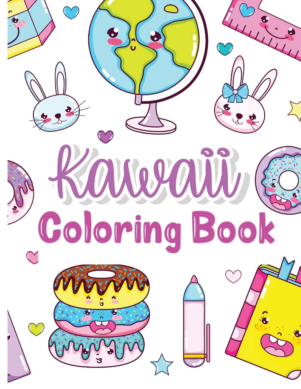 Kawaii Coloring Book: Kids Coloring Book with Funny Kawaii - Coloring ...