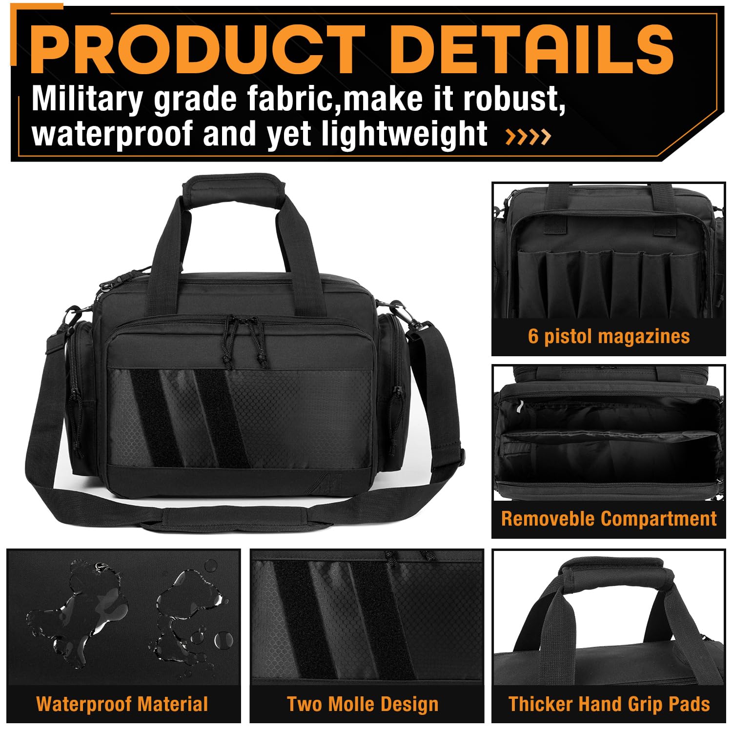 Snapklik.com : MERALIAN Range Bag -Gun Bag For Handguns,Pistols.Padded Range Bag For Hunting ...