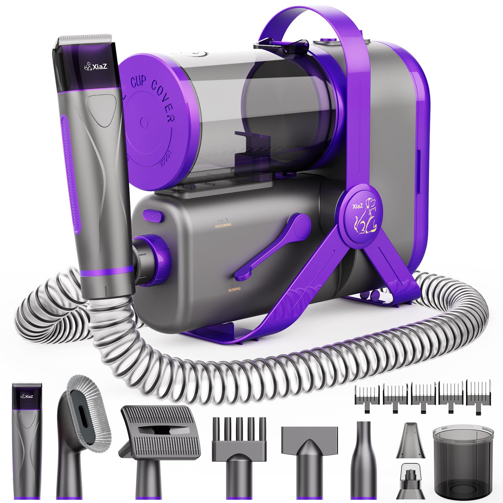 Amazon.com: XiaZ Dog Grooming Kit, 14 Kpa Pet Grooming Vacuum Dryer ...