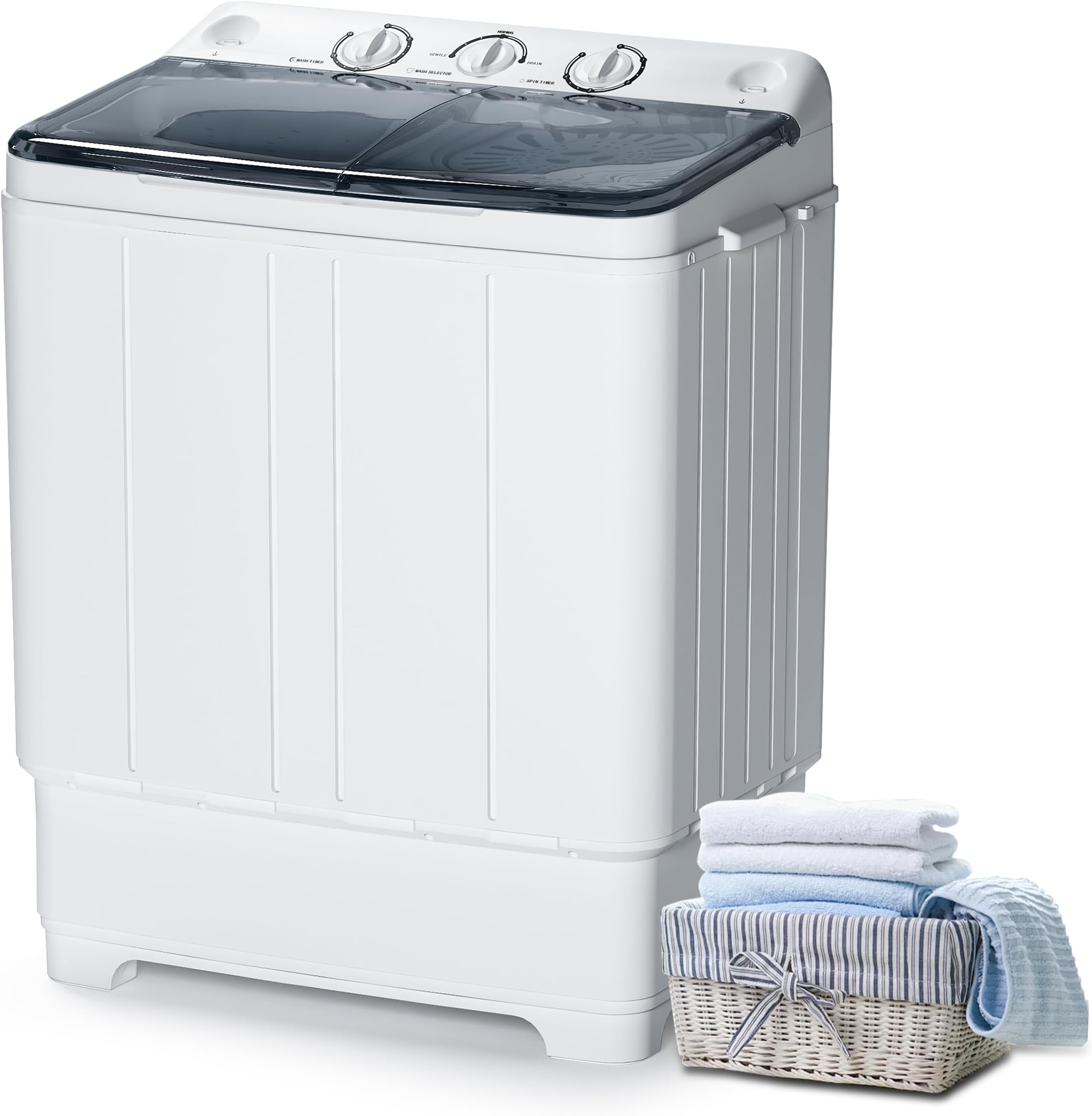 Amazon.com: 28Lbs Portable Washing Machine, Twin Tub Washing Machine ...