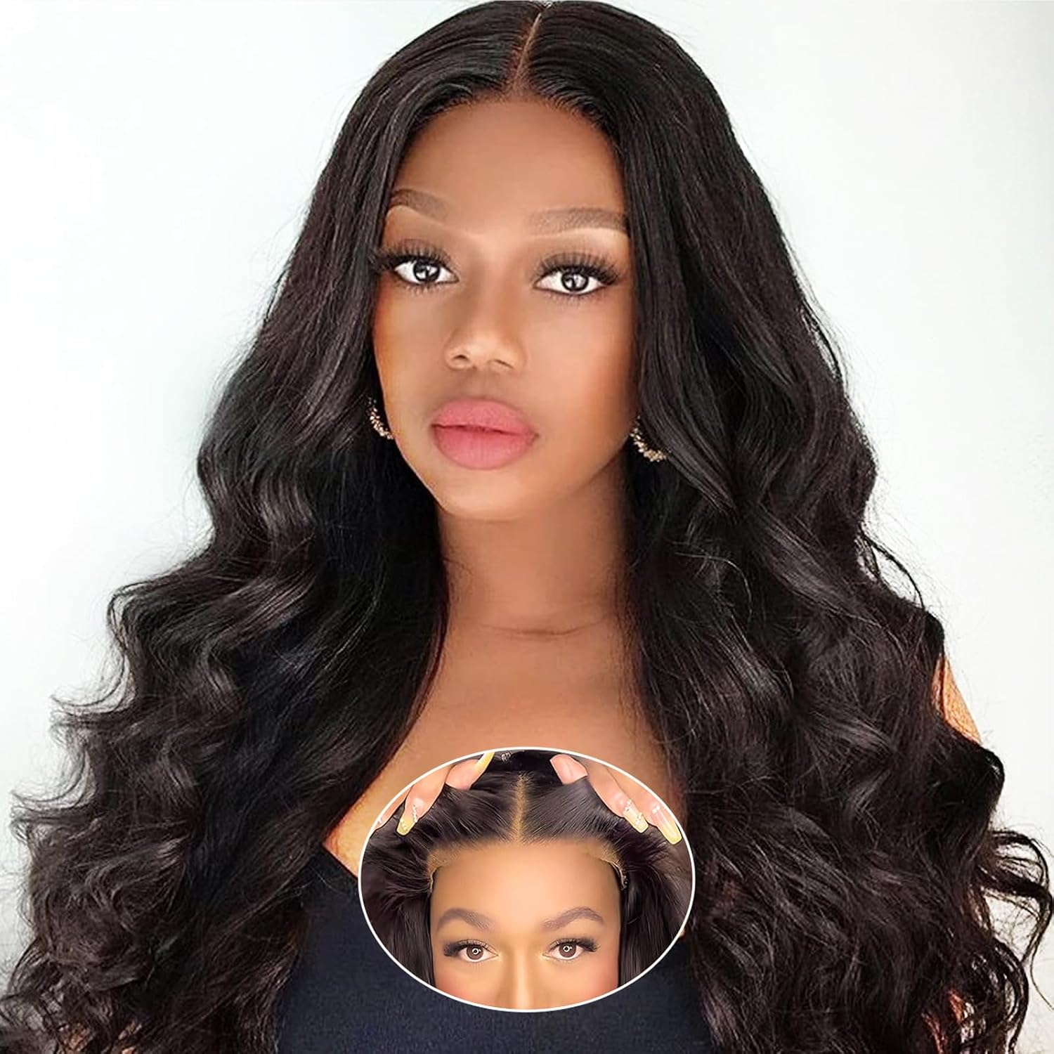Amazon.com : 5x5 HD Lace Closure Wigs Human Hair Pre Plucked Pre Cut ...