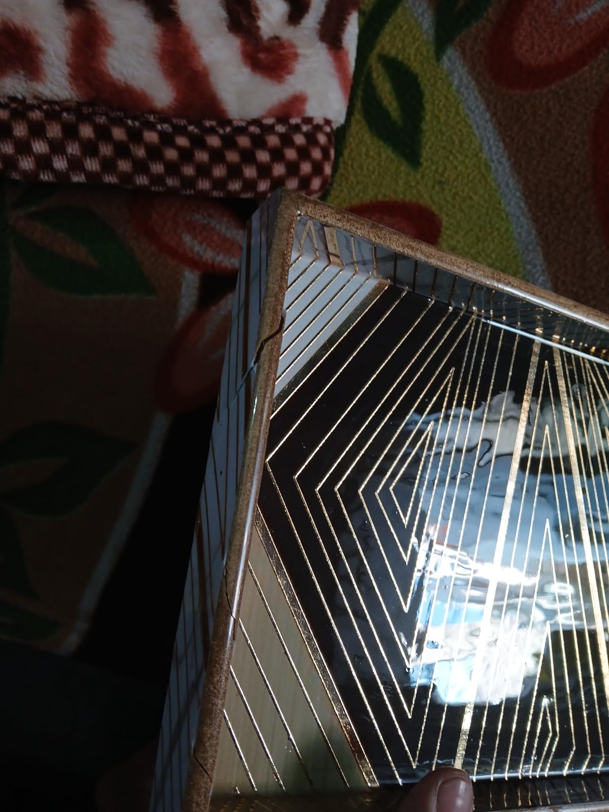 DULI Set Of 2 Mdf Wood Square Trays Enamel Coated|Rectangle Trays Set ...