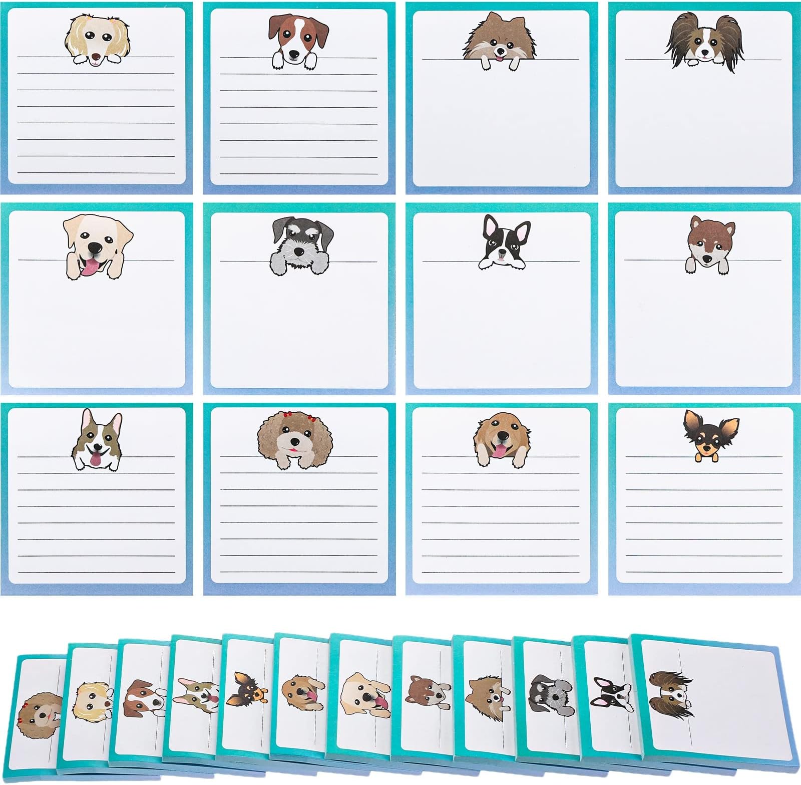 Amazon.com : Dog Breeds Sticky Notes - 4" x 3" 50 Sheets. Notepad, to ...