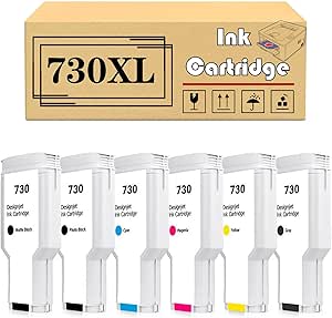 Amazon.com: LISTWA Replacement 730 730XL 300ML Ink Cartridges Compatible for HP T1600 T2600 ...