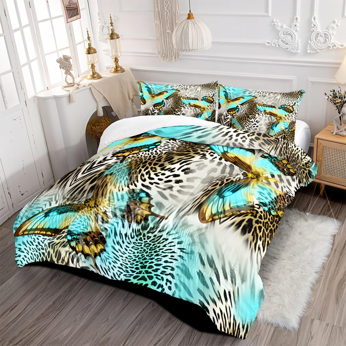 Blue Zebra Print Bedding