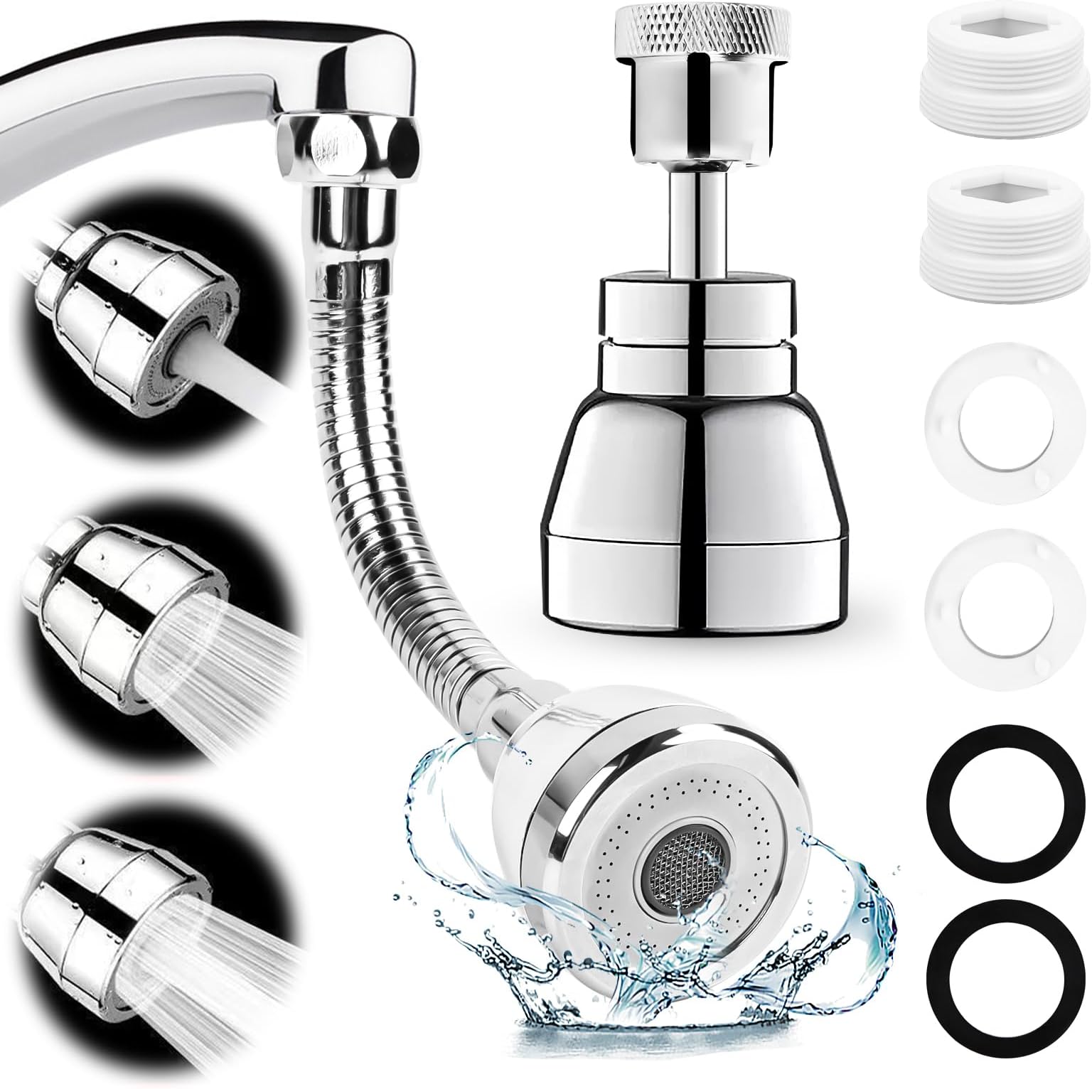 Wasserhahn Aufsatz Schwenkbar, 360 Grad Drehbarer Multifunktionaler ...