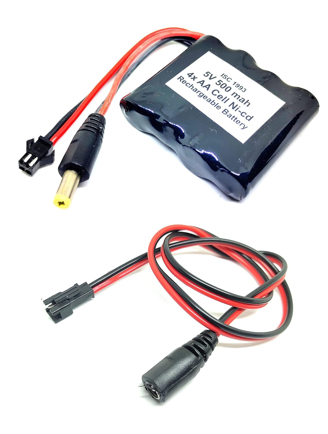 INVENTO 1Pcs 5V 500mAh Ni-cd 1.2V x 4 AA Cell Rechargeable Battery Pack ...