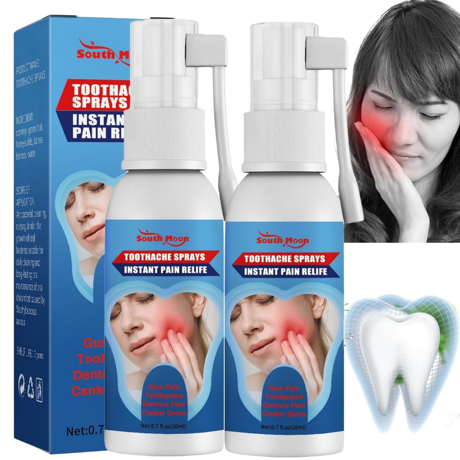 2pcs Oral Care Spray,Toothache Relieving Spray,Instant Teeth Treatment ...
