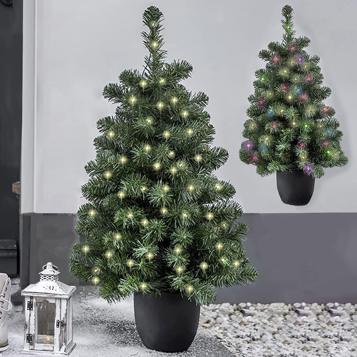 HOMCOM 1.2m 4ft Christmas Tree Entrance Décor 750 Tips Xmas Pre-lit ...