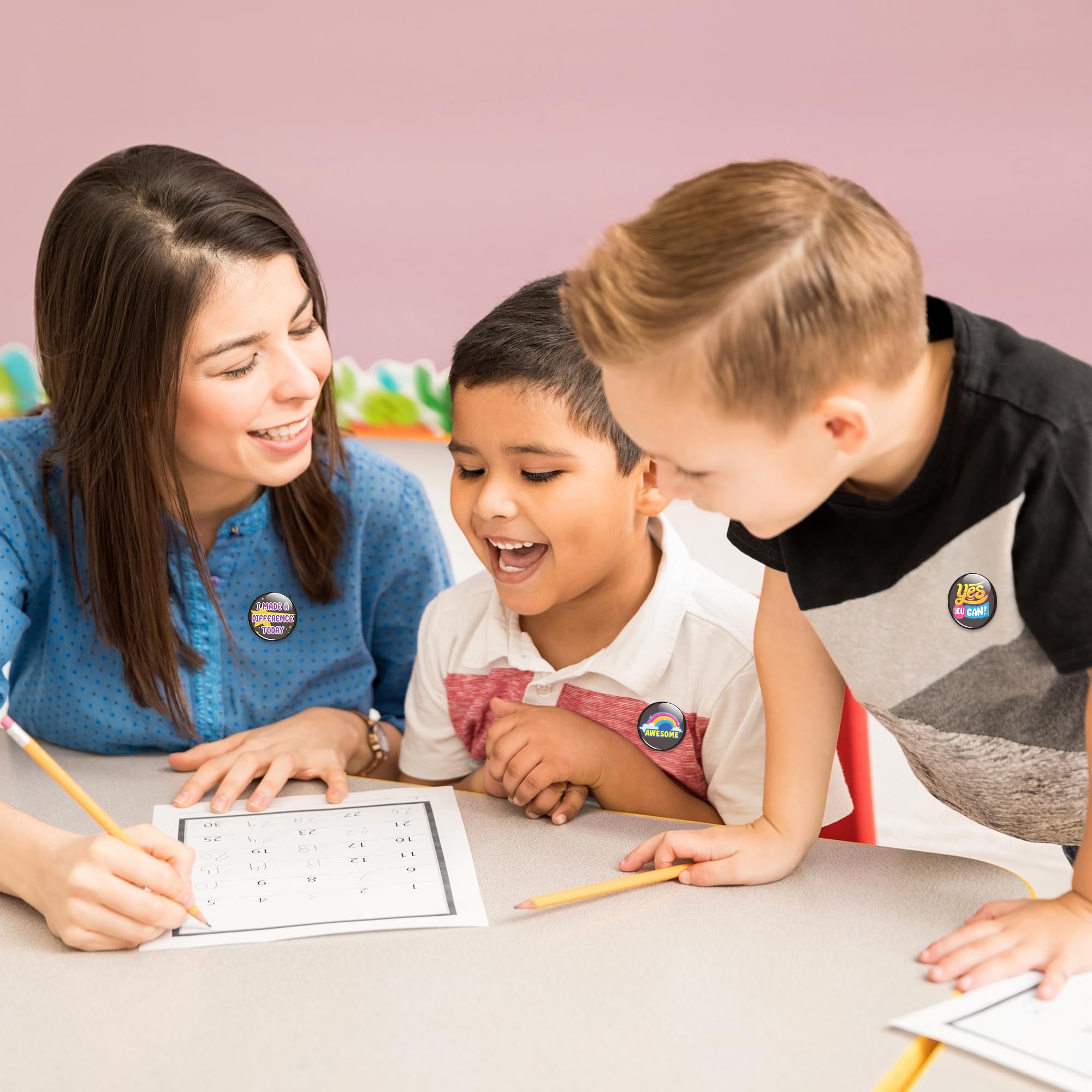 Snapklik.com : 100Pcs Reward Button Pins - Inspirational Recognition ...