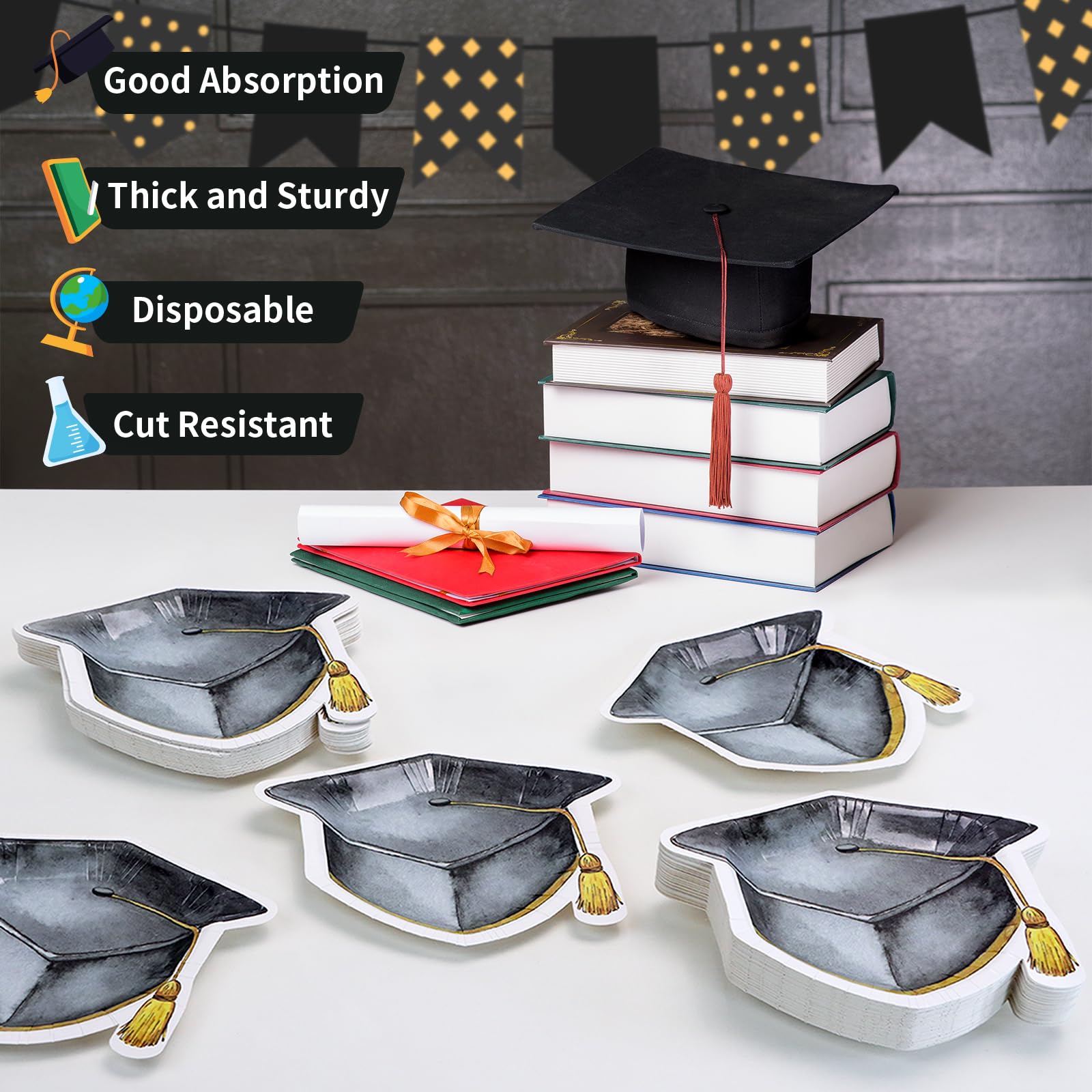 Snapklik.com : Graduation Party Supplies, Graduate Plates 80 Count Grad ...