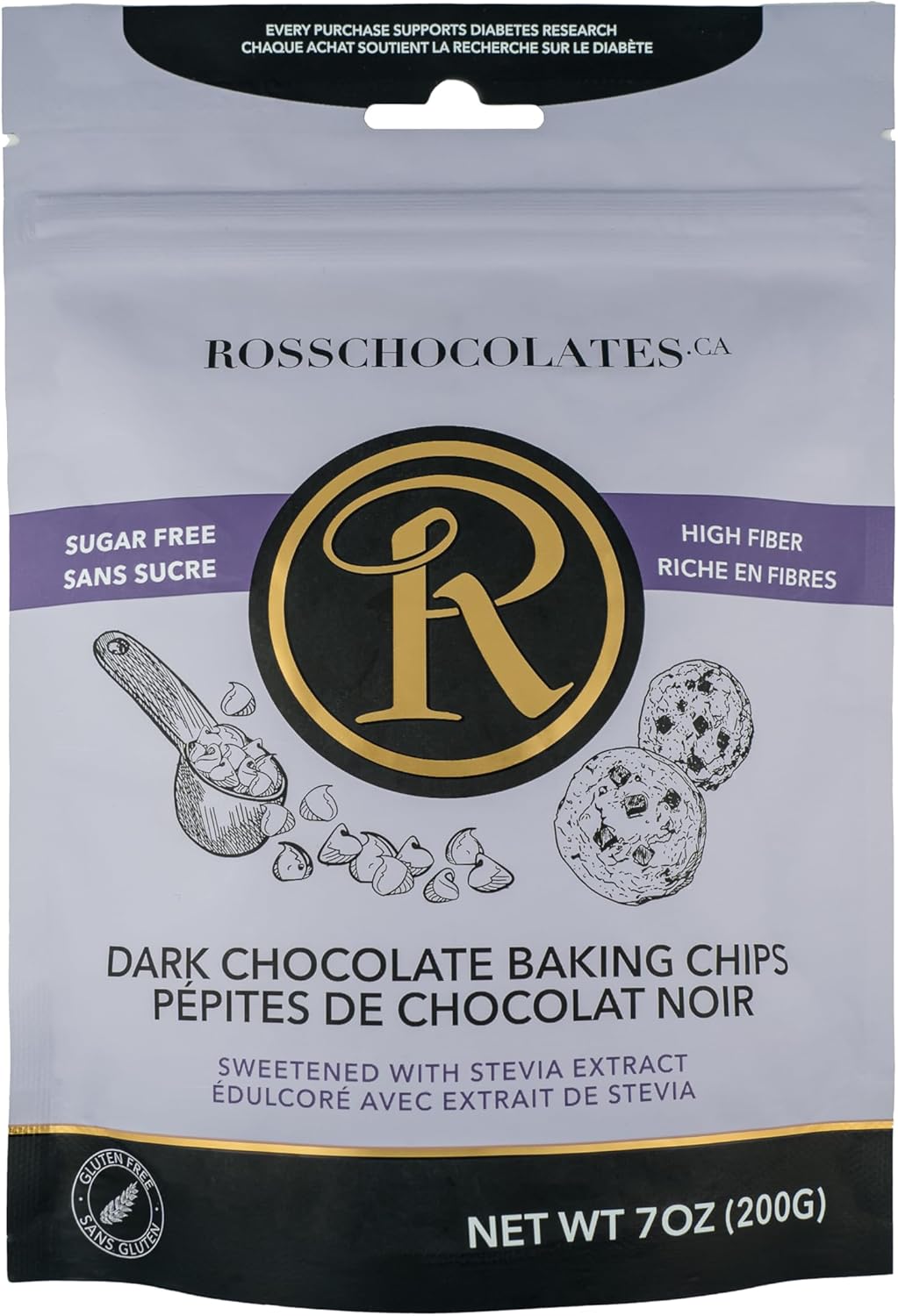 Ross Chocolates Chocolate Baking Chips No Sugar Added (Dark Chocolate ...