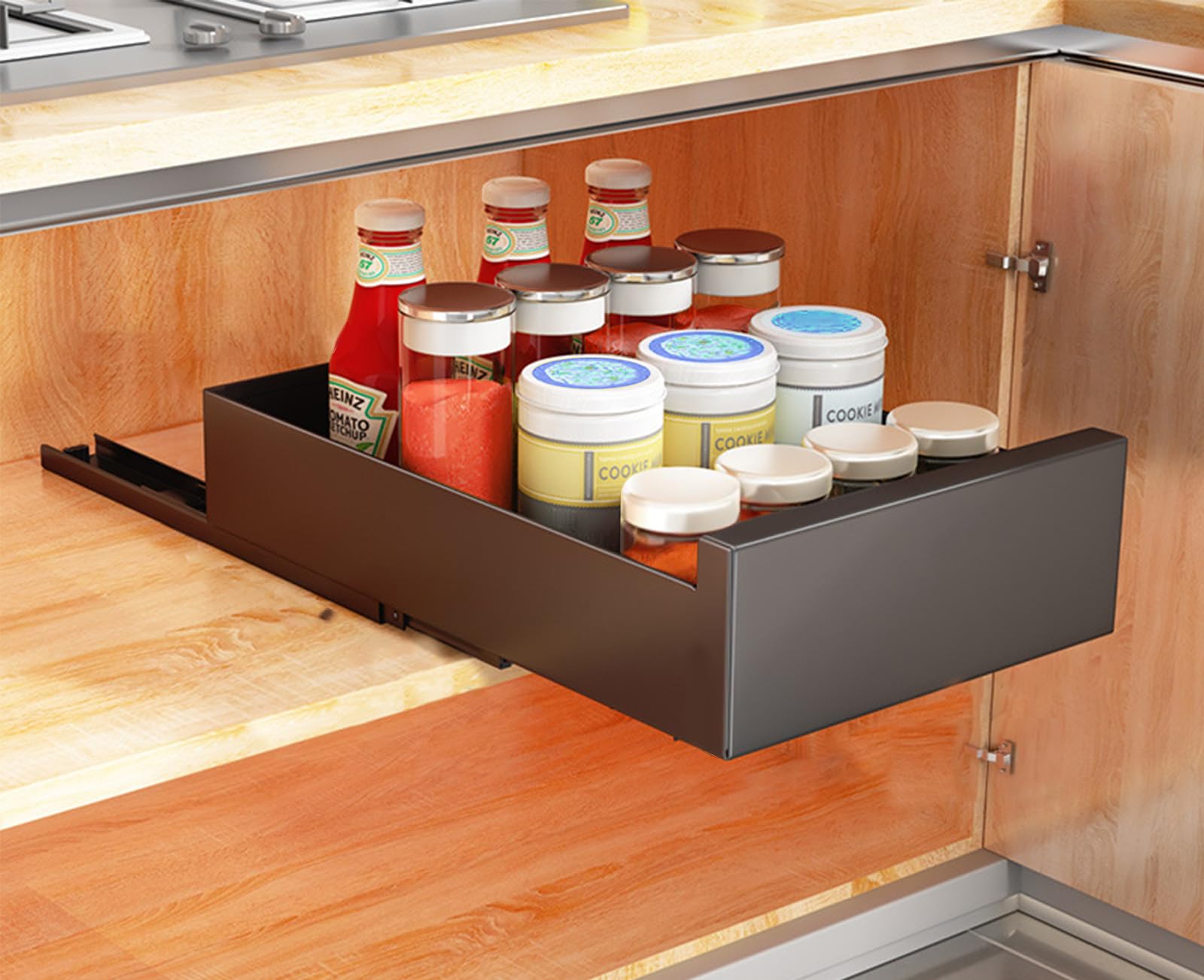 Gzsekken Pull Out Cabinet Organizer,Heavy Duty Sliding Shelf Cabinet ...