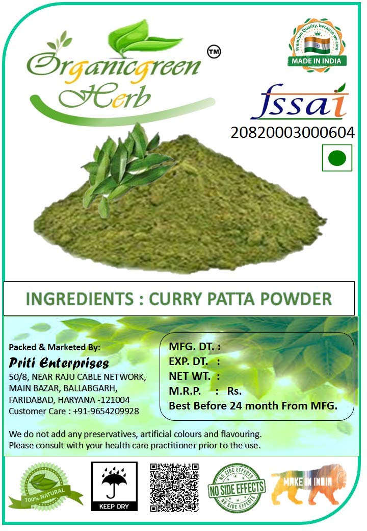 Organicgreen Herb Kadi Patta Powder 100 * 2PCS | Curry Leaf Powder ...