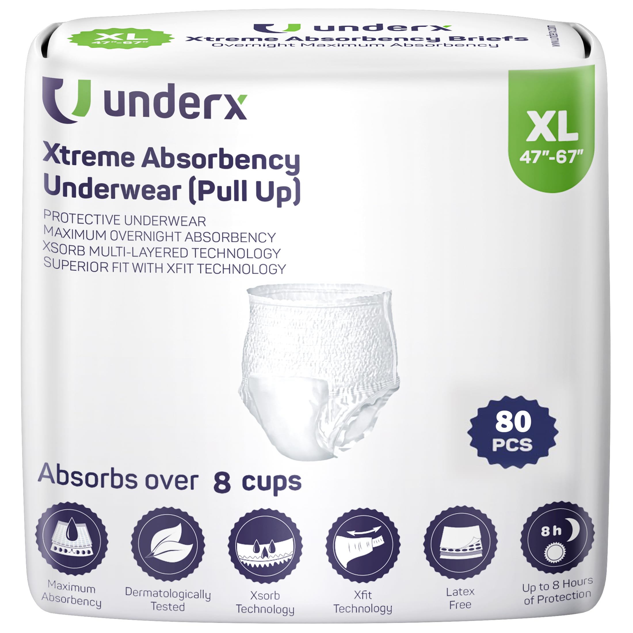 Amazon.com: UnderX Adult Disposable Incontinence Underwear – Maximum ...