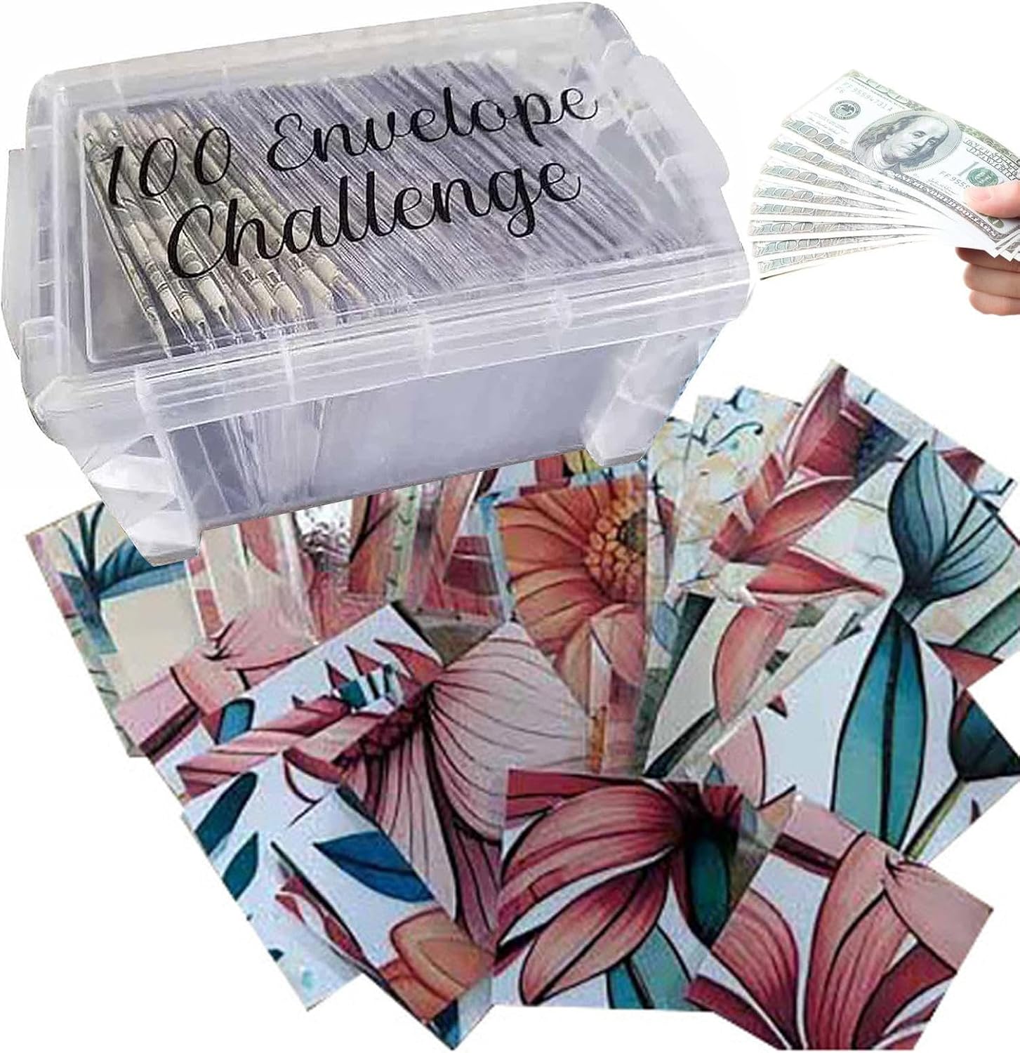Amazon.co.jp: Envelope Storage Box | Money Challenge Storage Box ...