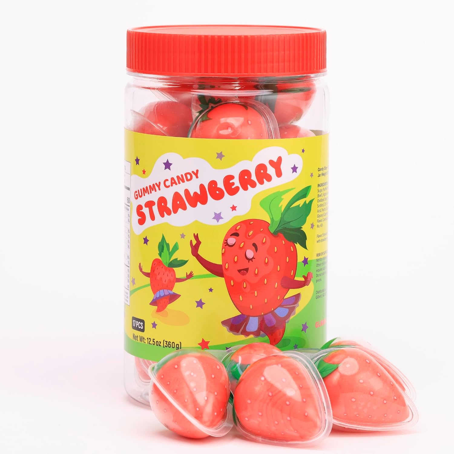 Amazon.com : Gummy Candy for Kids, Strawberry Candy - Individually ...