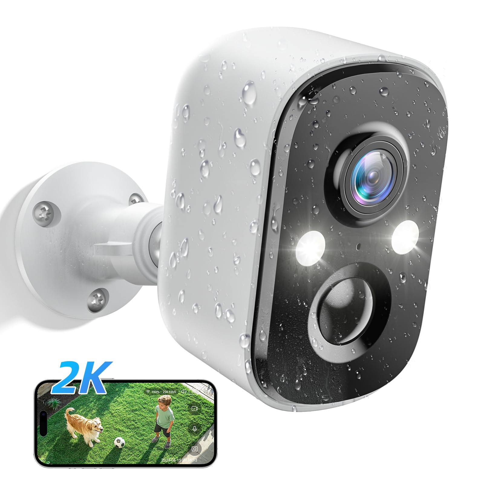Amazon.com : MISECU 2K Security Cameras Wireless Outdoor, Battery ...