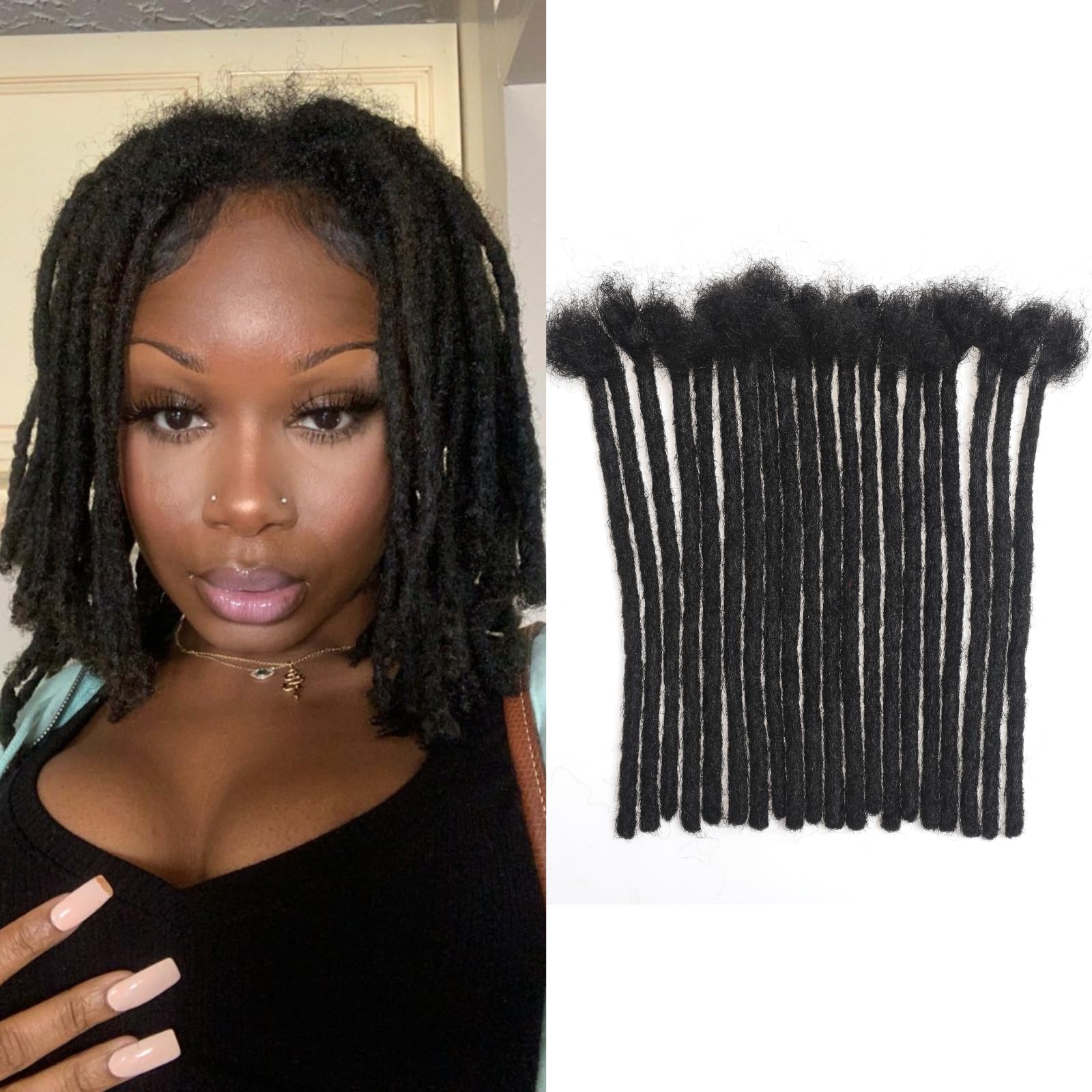 Amazon.com : 4 Inch Loc Extensions Human Hair 0.4cm Thickness 20 ...