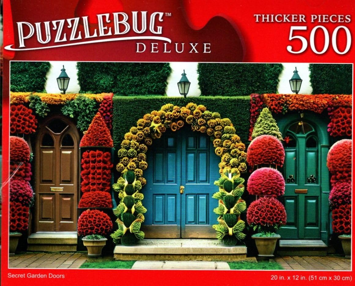 Amazon.com: Puzzlebug Secret Garden Doors - 500 Pieces Deluxe Jigsaw ...