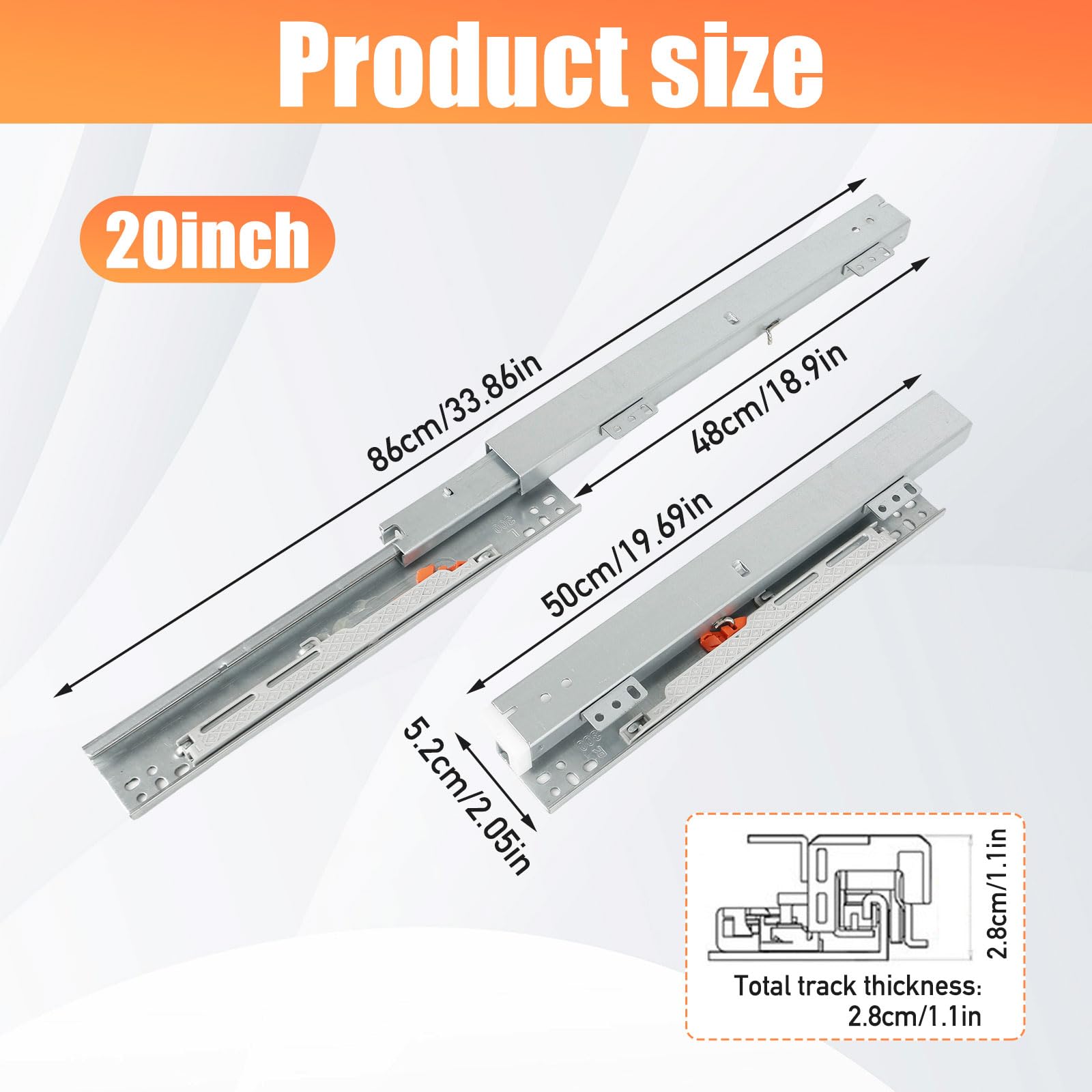 Snapklik.com : Undermount Drawer Slide Bottom Mount Pull Out Shelf ...