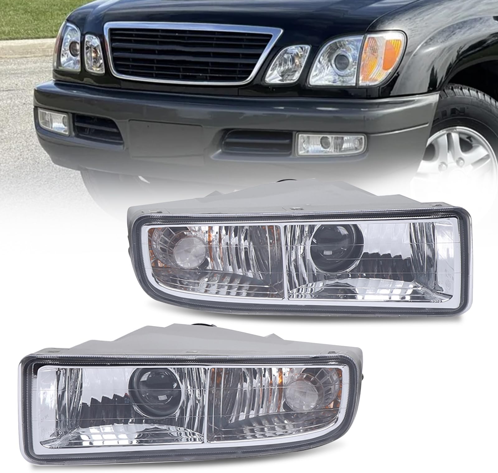 Amazon.com: AmeriLite Chrome Projector Headlights Ultra Bright LED Halo ...