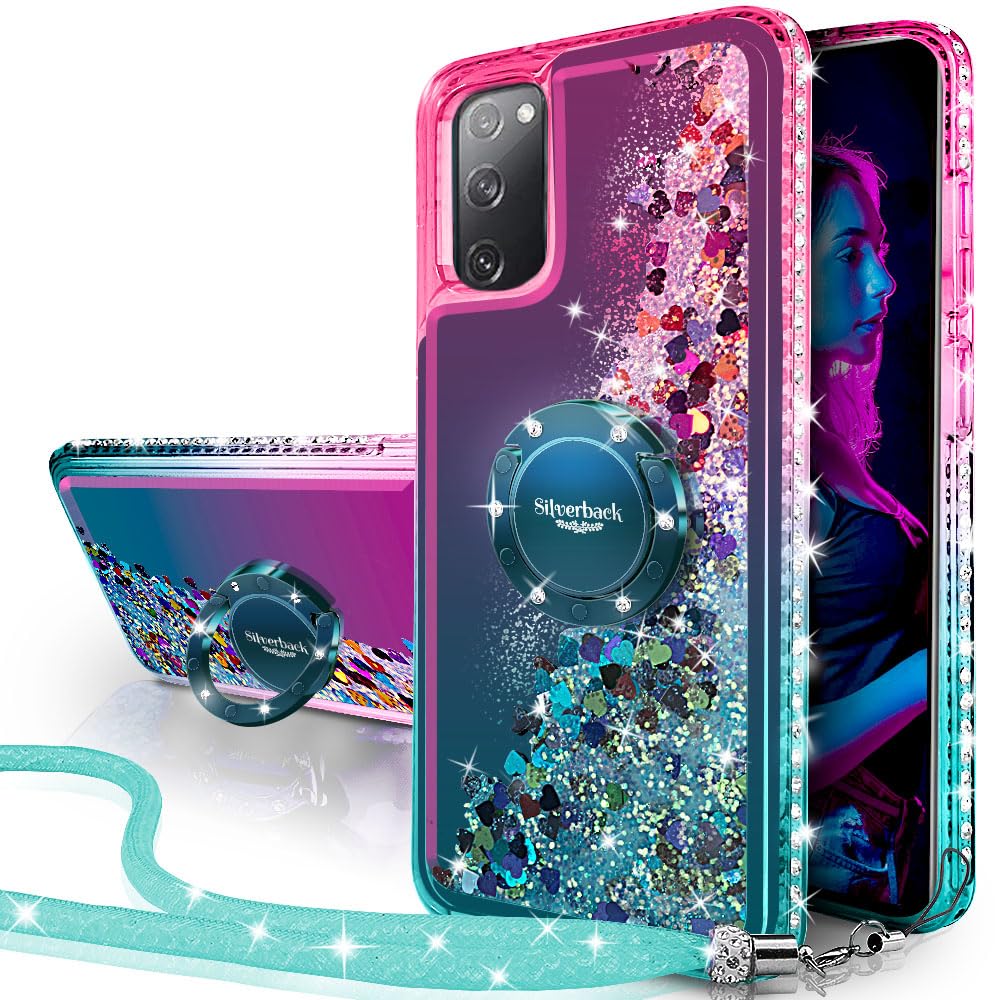 Amazon.com: Silverback for Samsung Galaxy A03S Case, Moving Liquid Holographic Sparkle Glitter ...